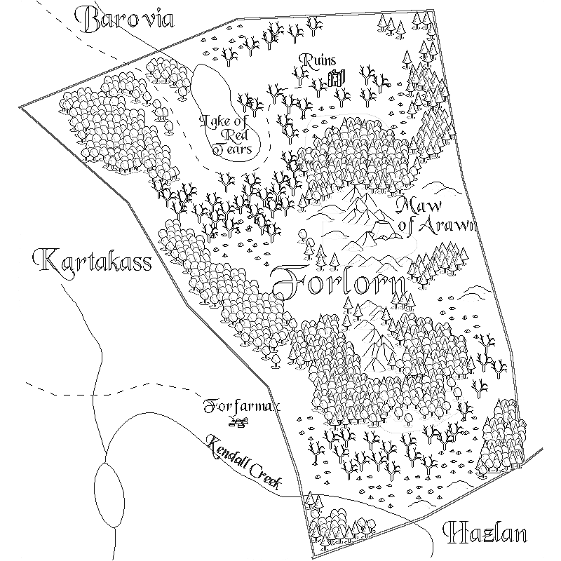 Forlorn - Black & White Player Map